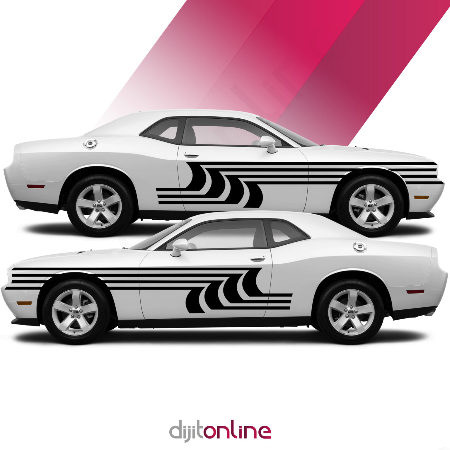 Large Lines Curved Stripes Side Bed Pickup Vehicle Truck Car Van Vinyl ...