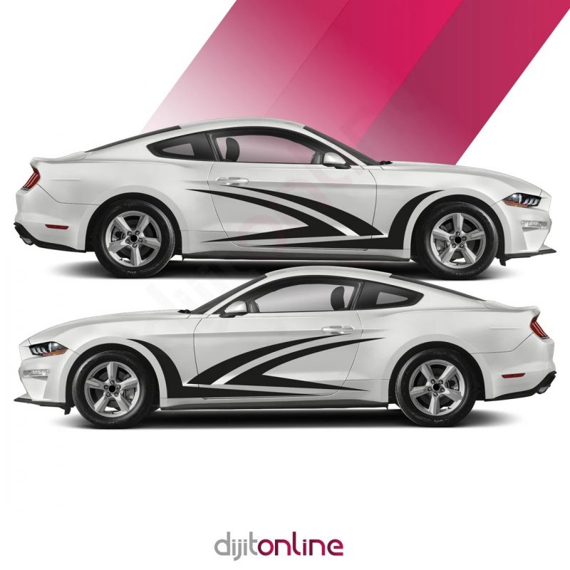 2 x Tribal Side Stripe Sticker – Car Side Door Tribal Sticker – Mustang ...